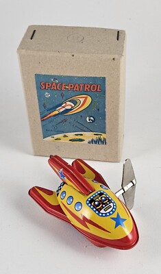 Space Patrol Rocket M-1 Wind Up Vintage Tin Toy Katsushika Factory Made ...