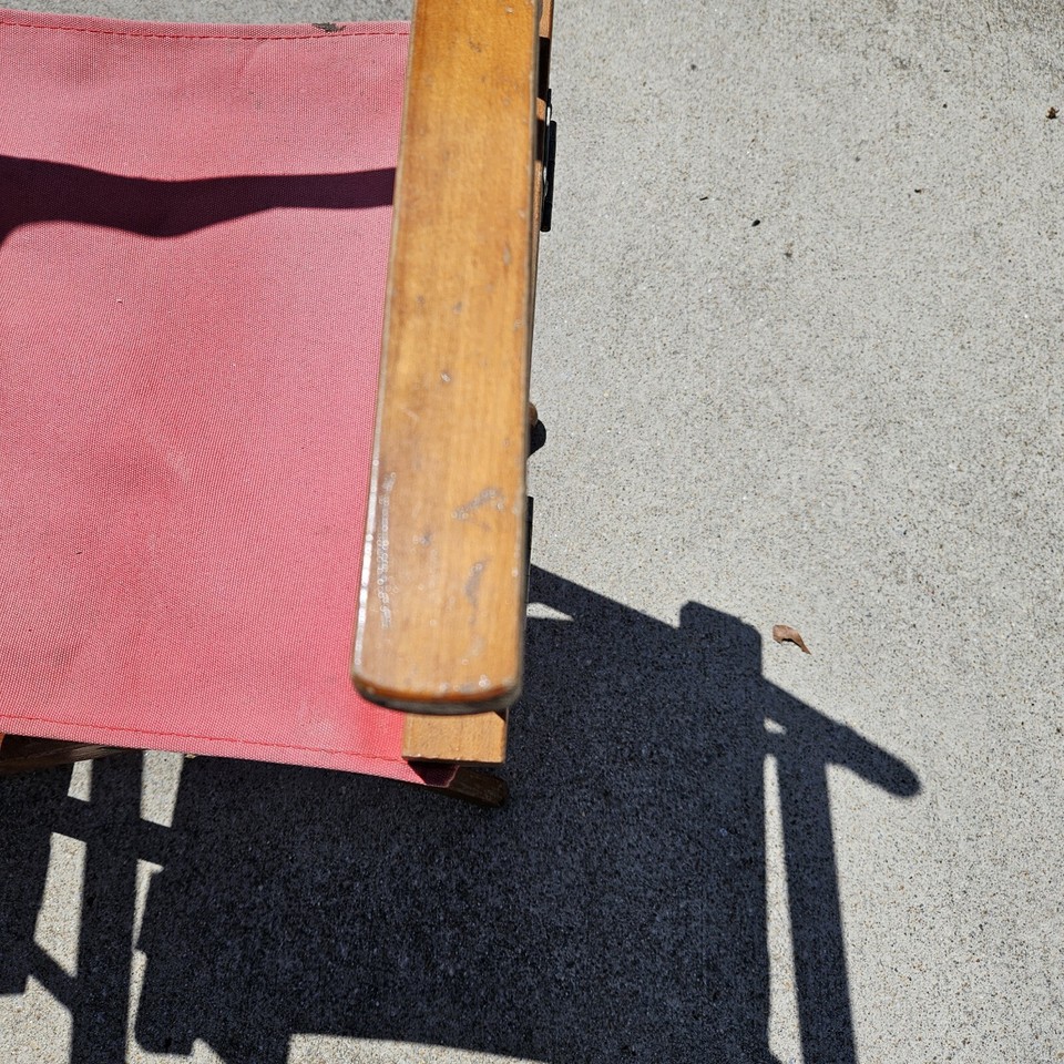 Vintage Wooden Frame Folding Directors Chairs Commander Red | eBay