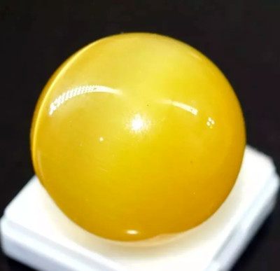 108 Ct Chrysoberyl Natural Yellow Cat's Eye Sphere Cut Loose Certified ...