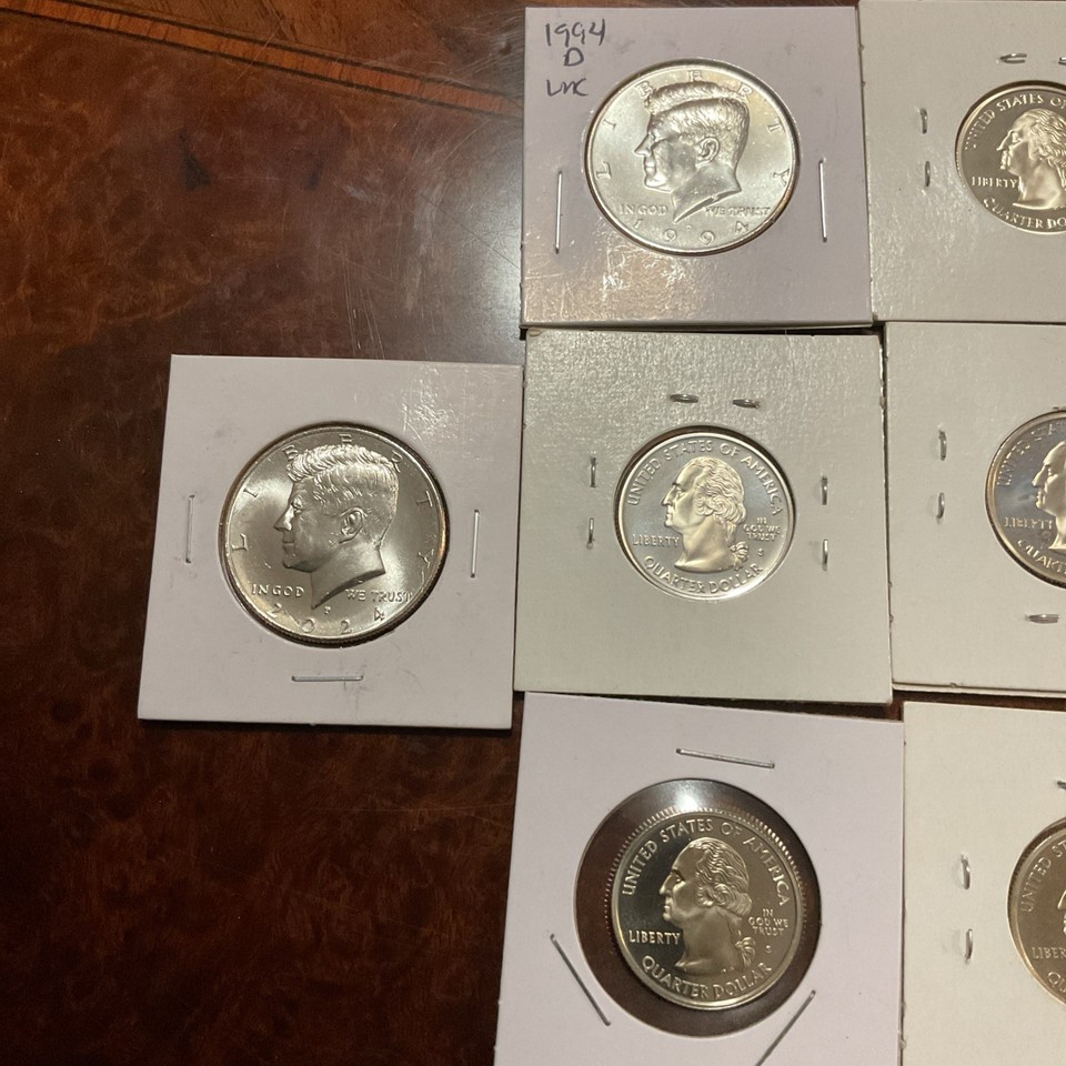 Uncirculated Us Coin Lot. Kennedy 50c, 25c And 5c Coins | eBay