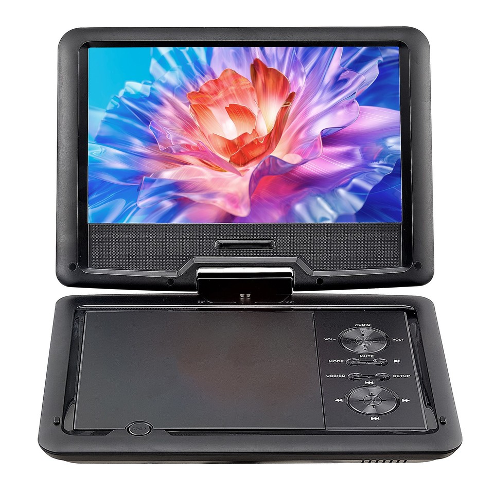 Portable DVD Player 10.1 inch HD Swivel Display Screen 4 Hours Built-in ...