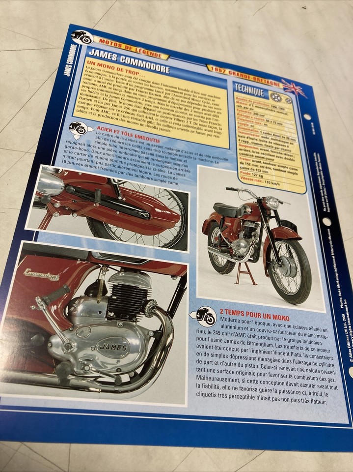 James Commodore 250 1957 Motorcycle Passion Collection Atlas | eBay