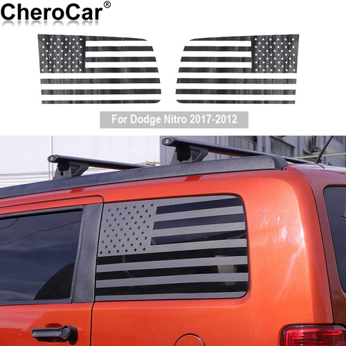 Rear Side Window Stickers Decal Decor American Flag for 07-12 Dodge ...
