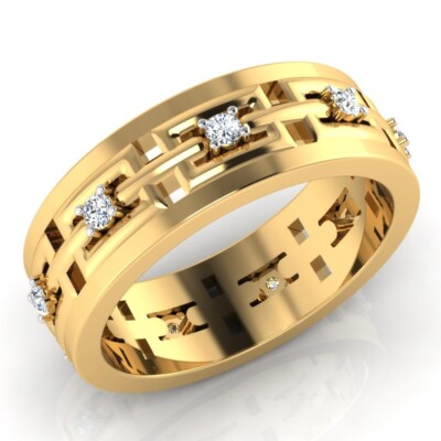 0.23 Ct Natural Diamond Wedding Proposal Mens Ring 14K Solid Yellow ...