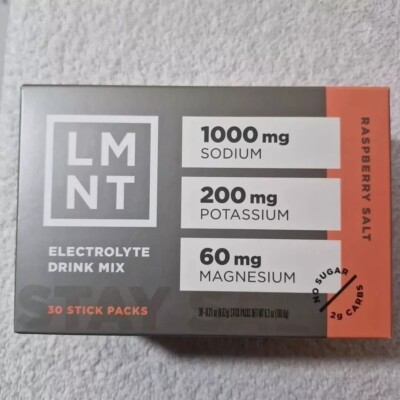 LMNT Zero Sugar Electrolytes-Raspberry Salt | Drink Mix | 30 Sticks EXP ...