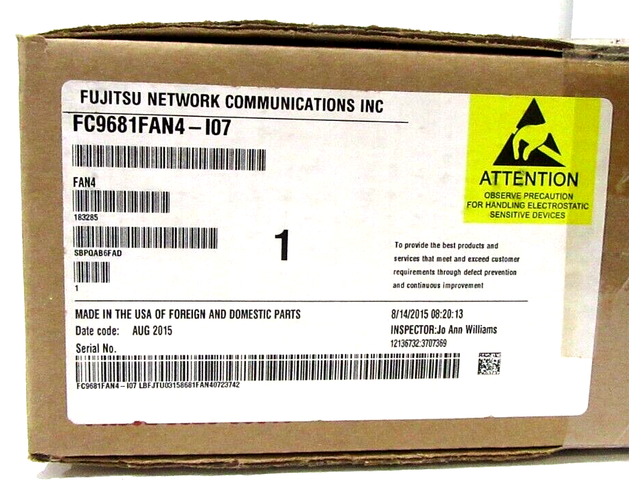 Fujitsu Fc9681fan4-i07 Flashwave 4100 Fan Tray Sbpqab6fad for sale ...