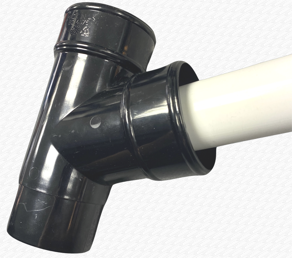 Gutter Down Pipe Rainwater 40mm Adaptor Connector Kit for 68mm Black ...