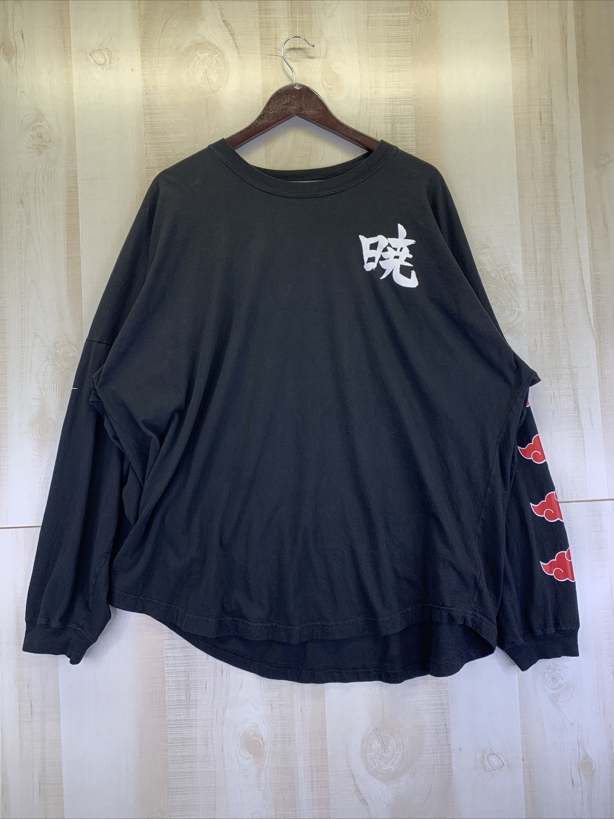 Naruto Shippuden Akatsuki Sleeve Black 3/4 Sleeve Sh… - Gem