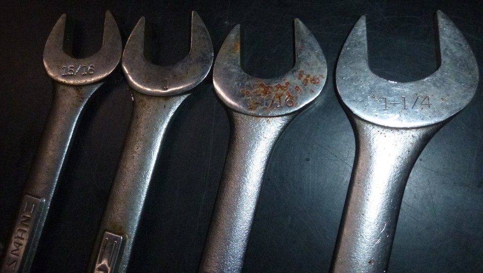Vintage Craftsman Wrenches 1-1/4" to 15/16” Set Lot of 4 Large Combo ...