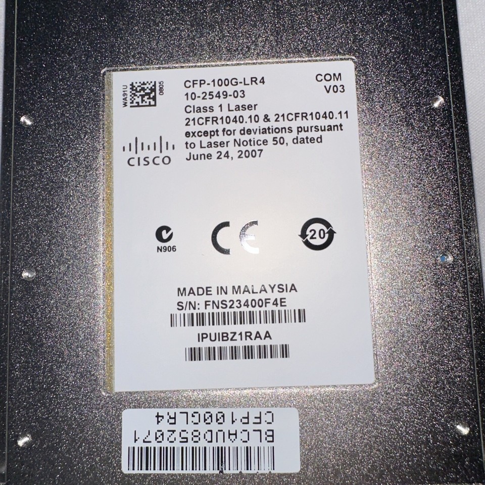 New Cisco CFP 100G-LR4 cisco systems Authentic Module Like Ciena ...