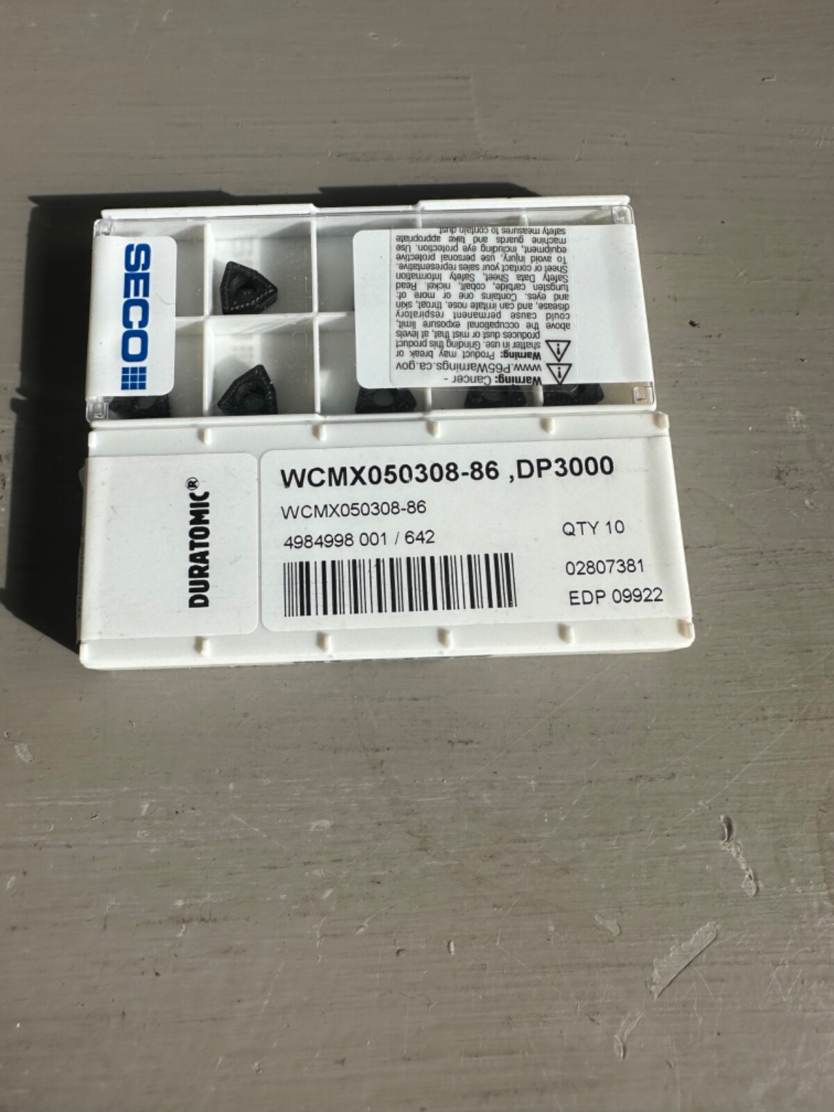 SECO CARBIDE INSERTS QUANTITY 10 WCMX050308-85 DP3000 | eBay