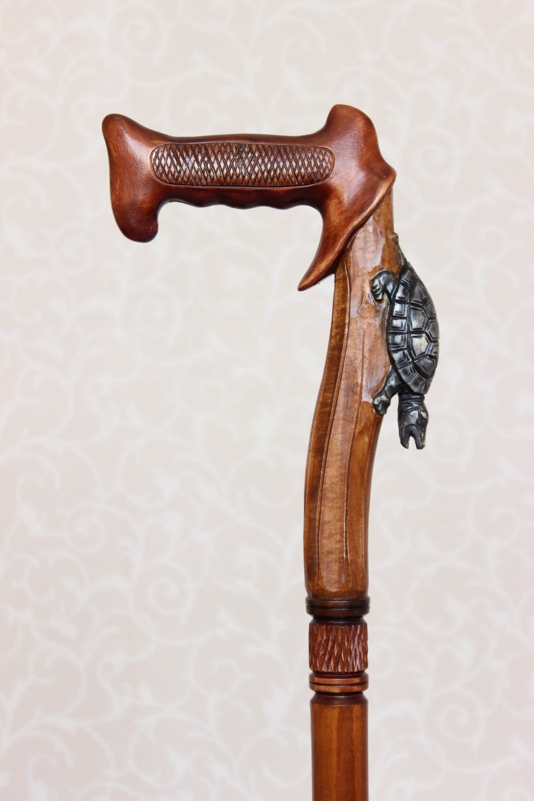 Walking stick cane Turtle Wooden carved cane Hiking sticks | eBay