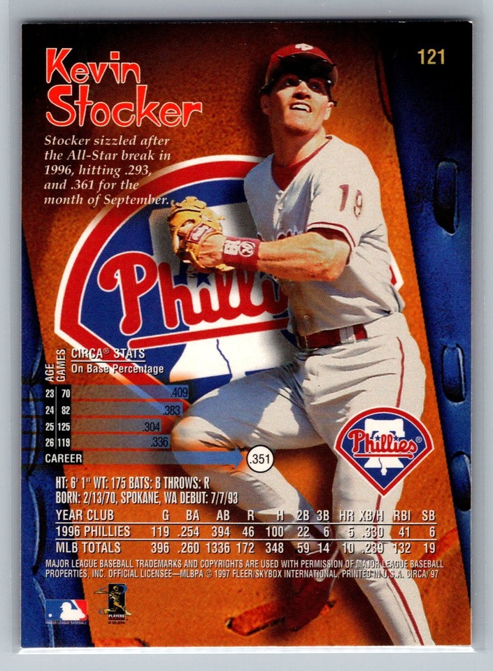 Kevin Stocker 1997 Circa BASEBALL #121 Philadelphia Phillies | eBay