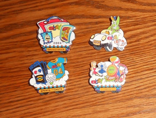 4 Ebay Live Pins Charms Silver Tone 1 ½ x 1 ½ | eBay