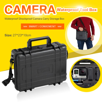 Waterproof Hard Plastic Carry Case Cam Lens Storage Portable Tool Box ...
