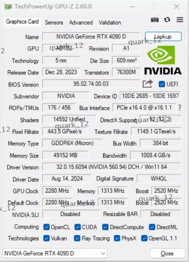 OEM RTX 4090 D 48GB Founders Edition Dual width GPU Graphics Card ...