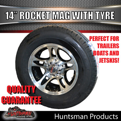 14" Rocket Alloy Mag Wheel suits HQ & 185R14C Tyre. Caravan Trailer ...