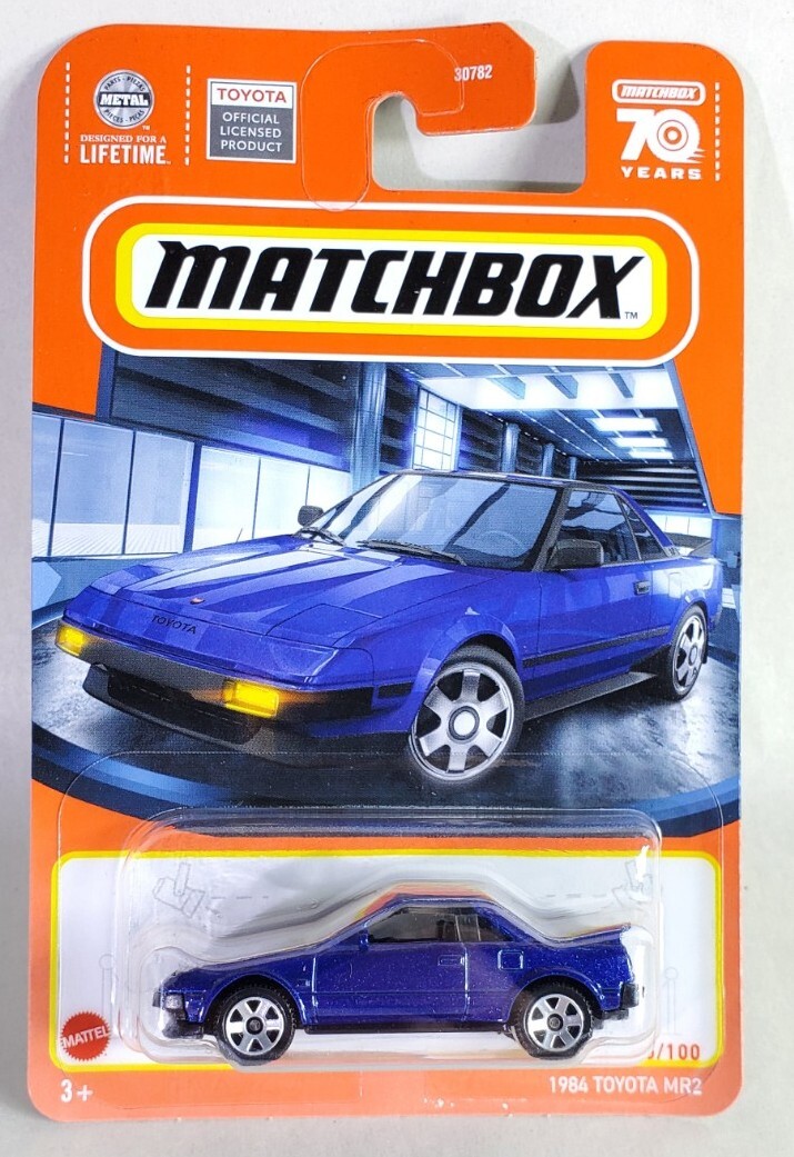 Matchbox - 1984 Toyota MR2 Blue 70 Years Headlights Down - Right Hand ...