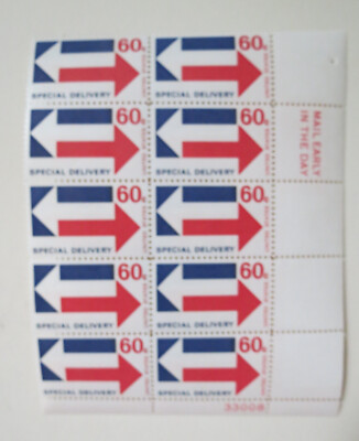 BLOCK of 10 US 60 CENT SPECIAL DELOVERY STAMPS Scott E23 | eBay