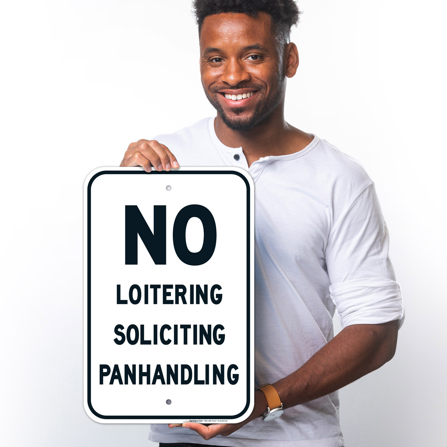 No Loitering Soliciting Panhandling Sign, | eBay