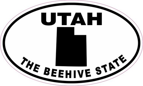 5in x 3in Oval Utah The Beehive State Sticker Car Truck Vehicle Bumper ...