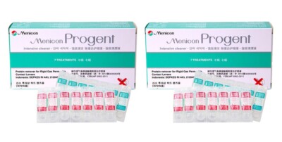 2x Menicon Progent Protein Cleaner Gas permeable RGP & Orthok Lens 7 ...