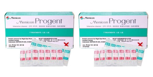 2x Menicon Progent Protein Cleaner Gas permeable RGP & Orthok Lens 7 ...