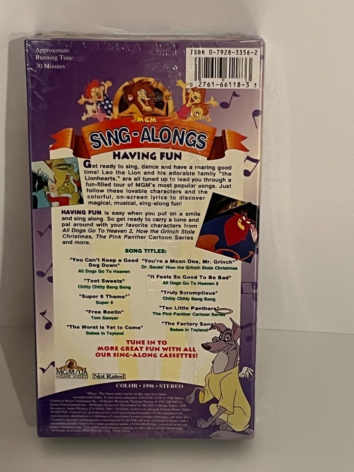 MGM Sing-Alongs Having Fun VHS 1996 HTF New Rare | eBay
