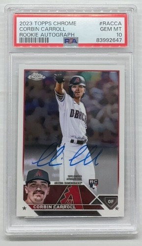 2023 Topps Chrome Corbin Carroll Rookie Autograph Auto RC #RAC-CCA PSA ...
