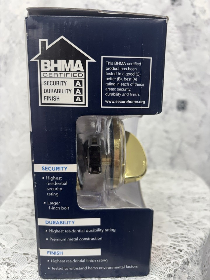 Schlage Deadbolt Lock – Brass Finish – Single Cylinder – EZ ...