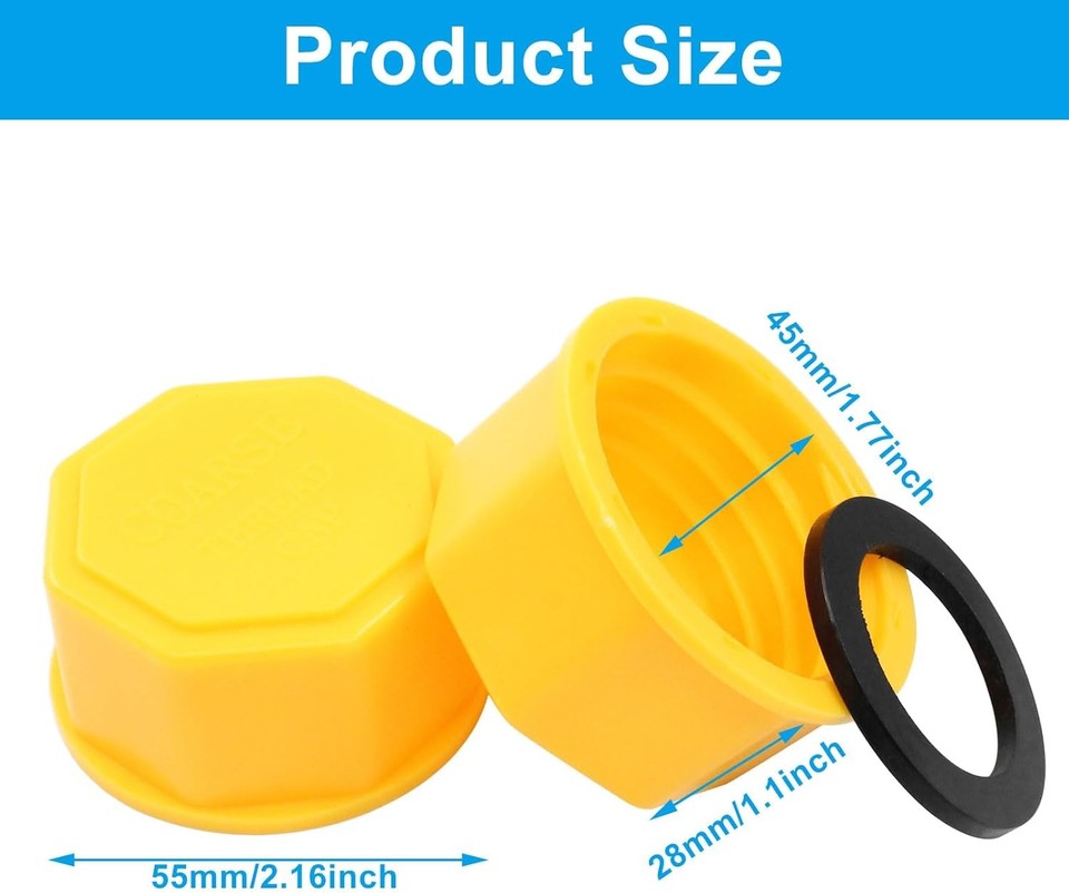 5 Gallon Gas Can Cap Replacement, 6 Pcs Coarse Thread Plastic Caps ...