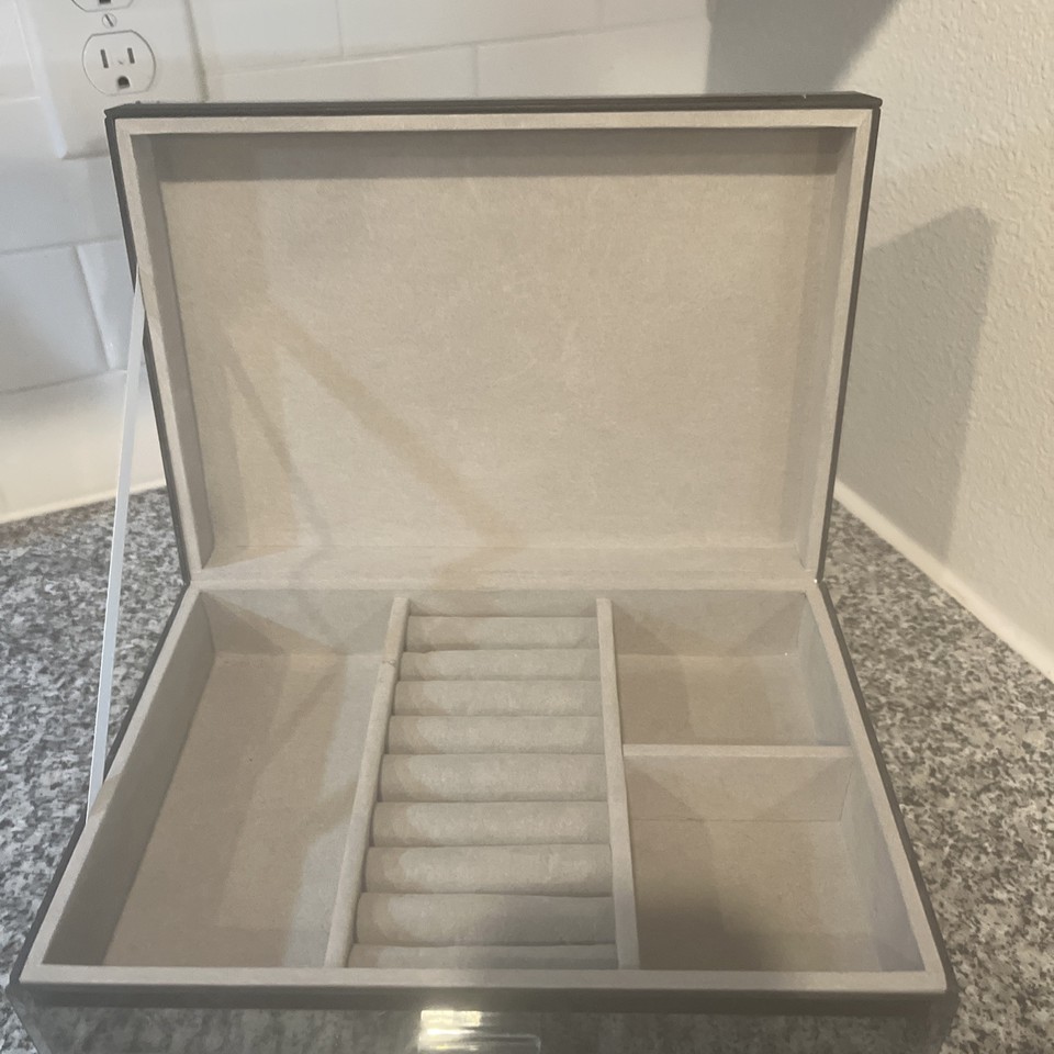 Luxury Mirrored Jewelry Box Beveled Edges-2 Drawers 10.5”L X 7.5” W x 4 ...