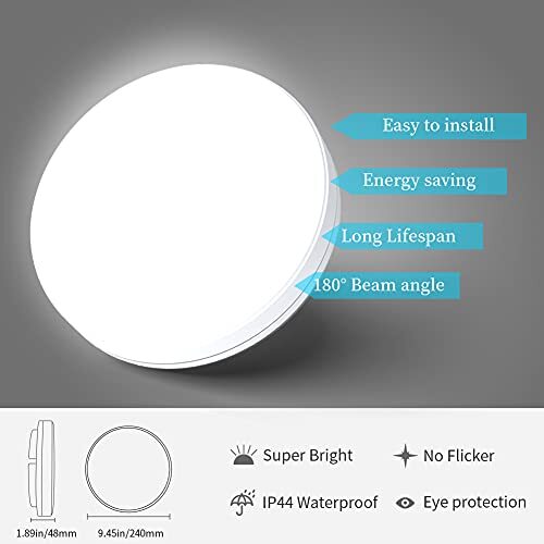 Led Flush Mount Ceiling Light 5000k Daylight Led Ceiling Light Fixture ...