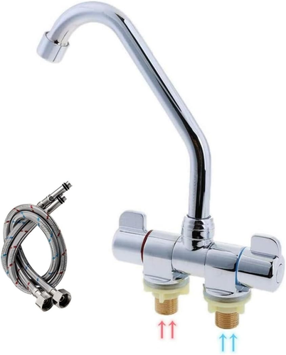 Camper Faucet Folding Faucet RV Water Tap Cold and Hot Water 360 Degree ...