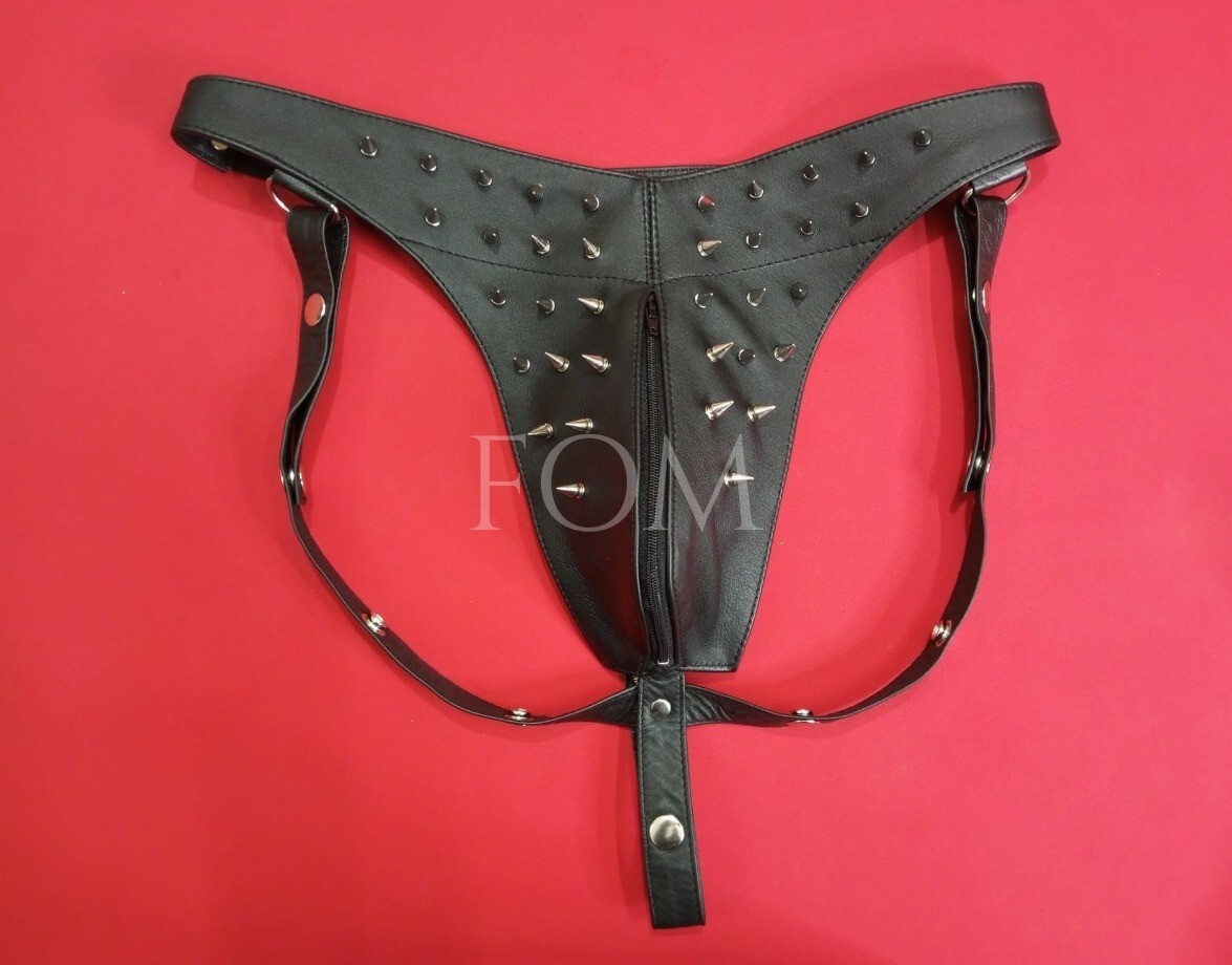 Real Leather Spiked Jockstrap Gay Underwear Thong Lederhose G-String With Studs | eBay