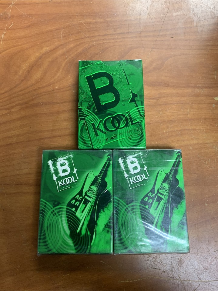 LOT OF 3 B Kool Playing Cards GREEN Design Kools Vintage Poker Deck | eBay