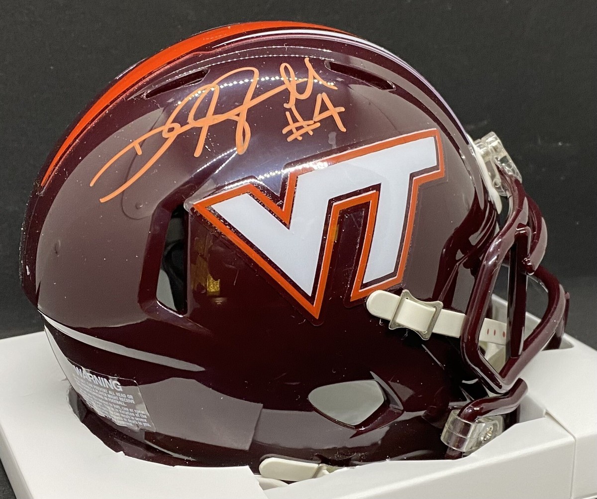 Virginia Tech Mini Helmet Michael Vick Signed Virginia Tech Hokies