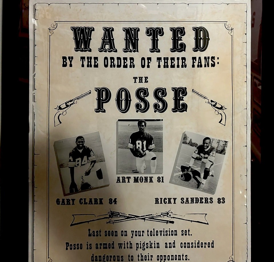 Washington Redskins Football NFL "Wanted By the Order” Posse Poster NFL ...