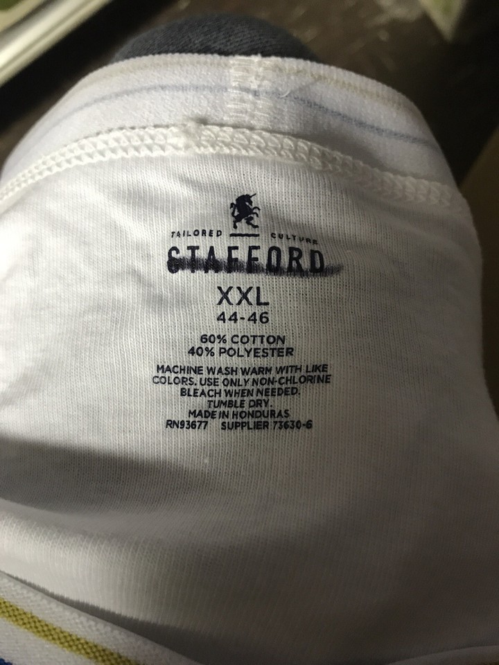 Lot Of 6 Men’s Stafford Briefs Size XXL (44-46) White Blue-Gold ...