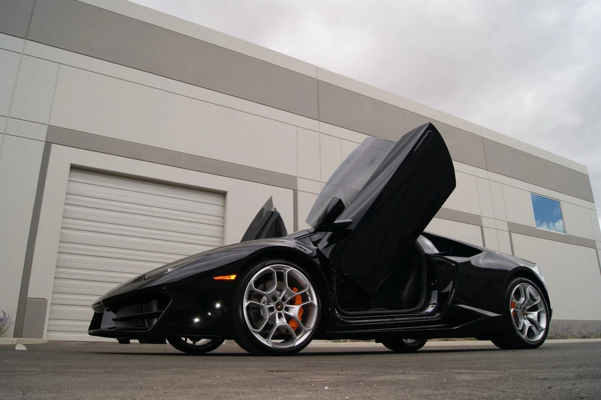 Black Lamborghini With Butterfly Doors