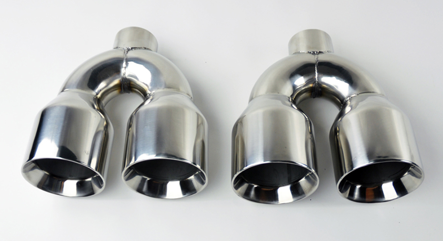 Dual 4.0" Quad Style Stainless Steel Exhaust Tips Fits Chevy Corvette ...