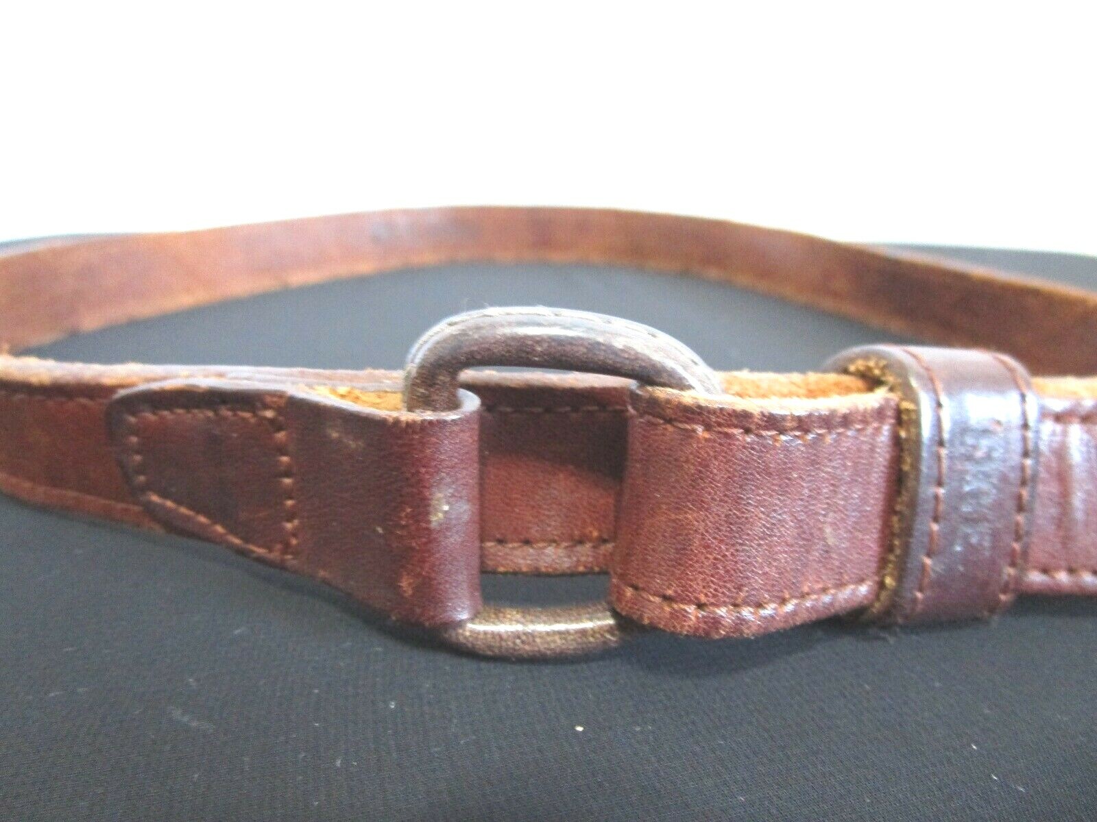 Frye Brown Leather Pull Through Buckle Women's Belt S… - Gem