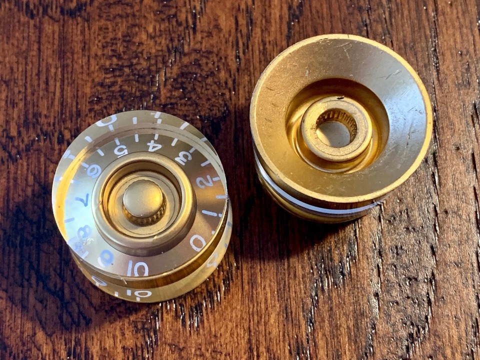 (2) TALL / GOLD / Speed Knob Set / Vintage Gibson Style / US Spec / Les ...