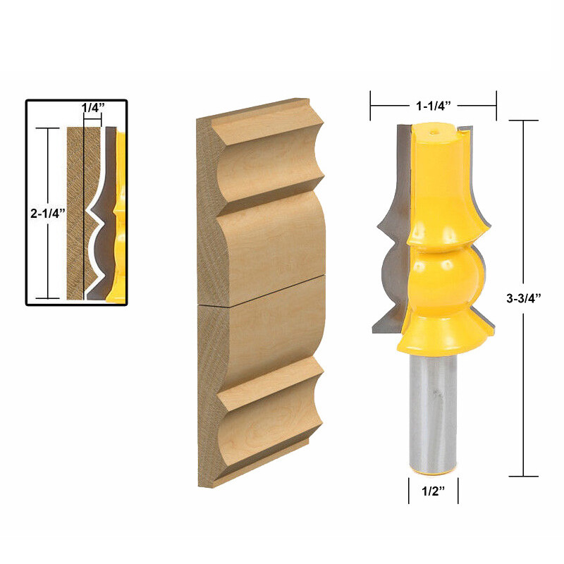 1PC/3PCS Set Crown Molding Router Bit Beautiful Architectural Edge 1/2 ...