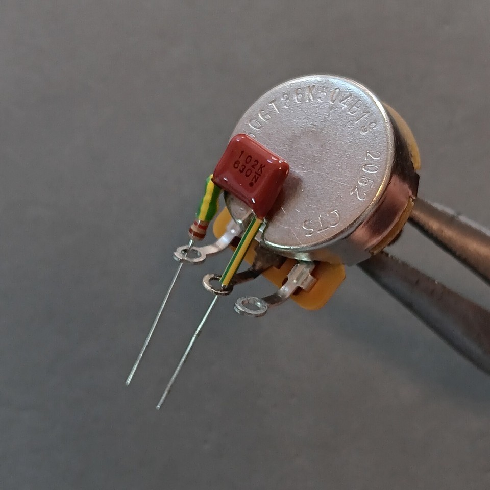 TREBLE BLEED "Gilley Mas 3" 1nF Panasonic Poly capacitor, 120K RCD MF ...
