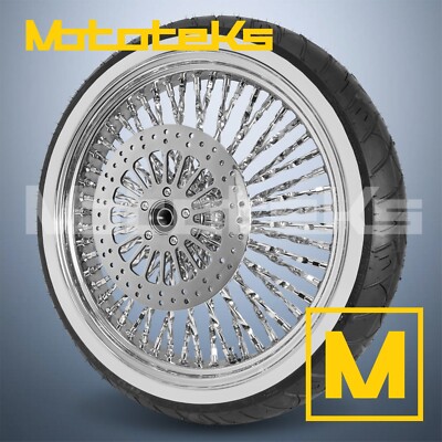 21" 21X3.5 CALI FAT SPOKE WHEEL 52 STAINLESS FOR HARLEY SOFTAIL FRONT ...