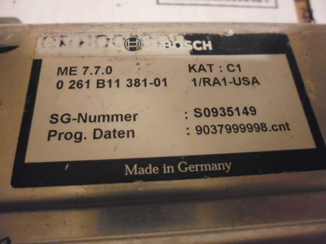 NY114-1 OEM WARRANTY BMW BOSCH ENGINE CONTROL COMPUTER BRAIN ECM ECU ...