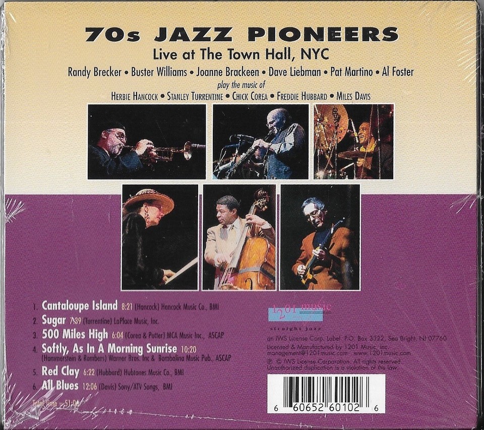 70's Jazz Pioneers: Live at the Town Hall, NYC by 70s Jazz Pioneers (CD ...