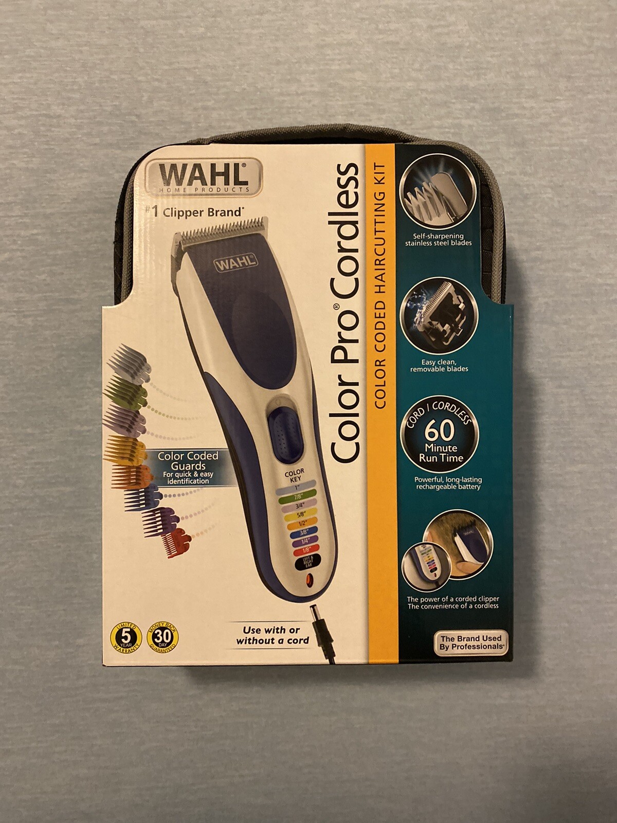 Wahl Color Pro Cordless Rechargeable Hair Clipper & Trimmer - Blue ...