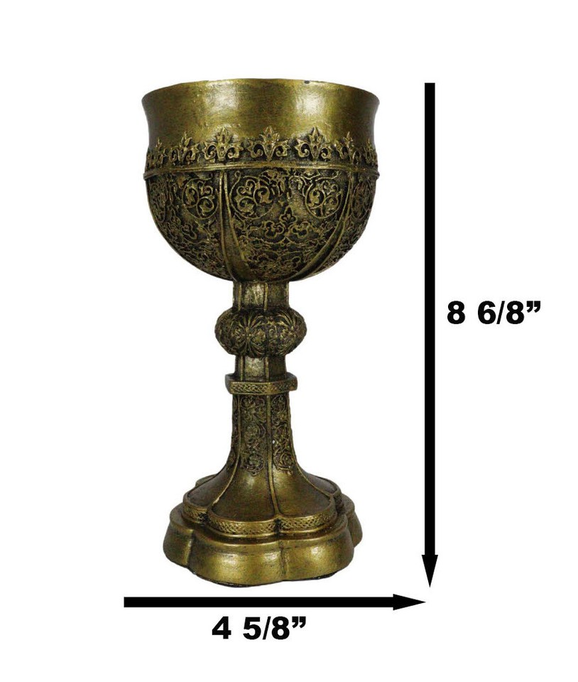 Ebros Merlin's Holy Grail The Golden Cup Of Life Chalice Ceremonial Cup ...